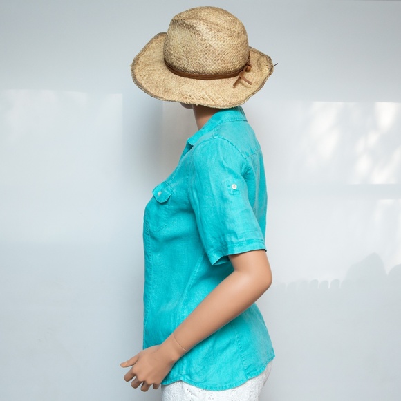 Tommy Bahama | Tops | Tommy Bahama Turquoise Shortsleeve Button Down ...